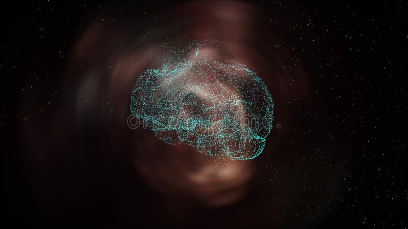 Stressed Brain Exploding, Surrounded with Flame in Darkness. Stock ...