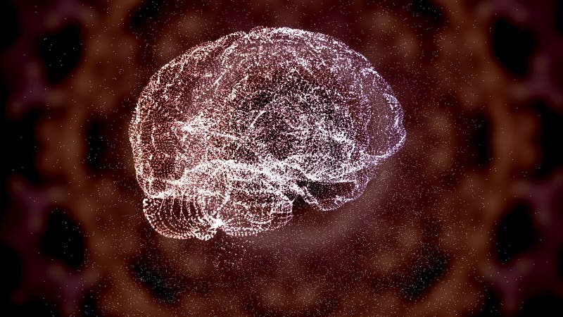 Stressed Brain Exploding, Surrounded with Flame in Darkness. Stock ...