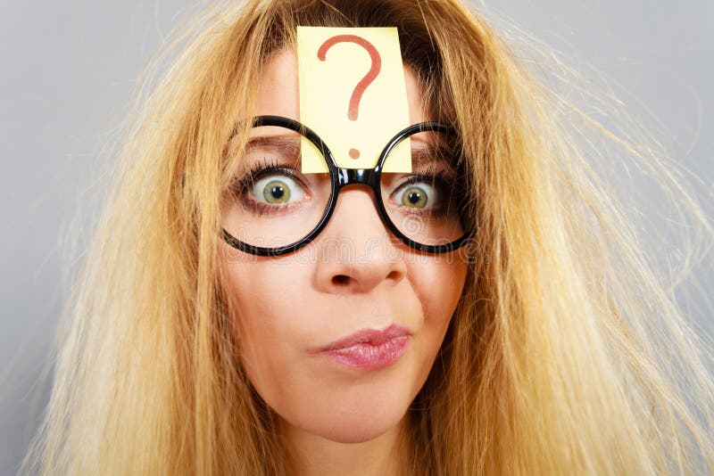 Tired Crazy Woman after Intensive Thinking Stock Photo - Image of woman ...