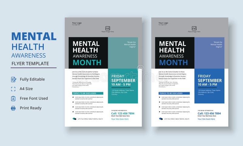 Mental Health Awareness Flyer Template, Mental Health Support Flyer ...