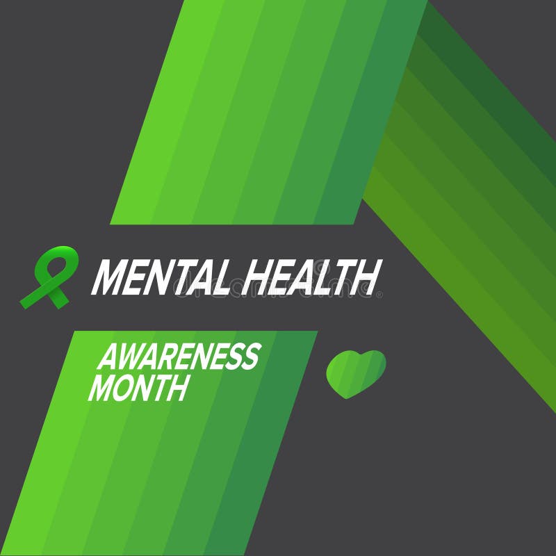 Mental Health Awareness Month Social Media Banner With Green Ribbon