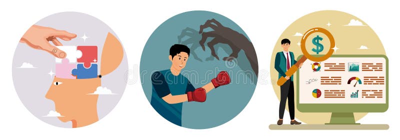 Mental Health or Brain Cognition Concept. Overcome Fear Challenge ...