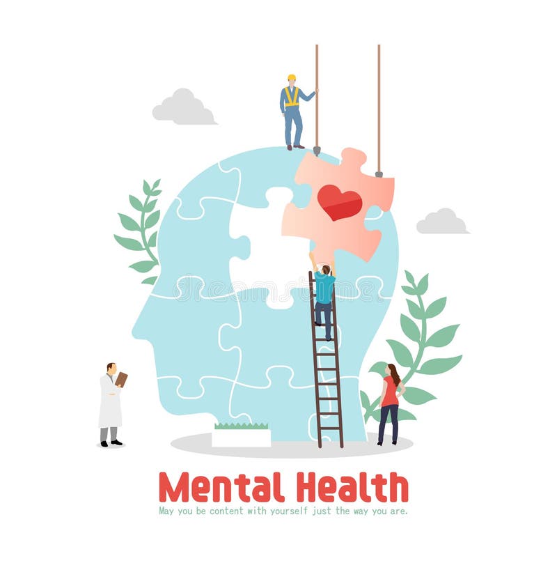 Mental Health Concept Flat Vector Illustration Stock Vector ...