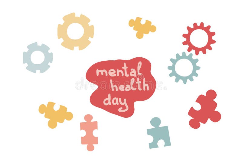Mental Health Day Support Yourself Sticker Stock Vector - Illustration ...