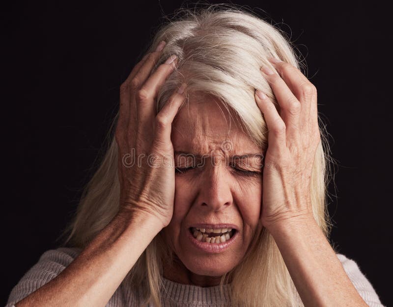 Mental Health Depression And Face Of Senior Woman Sad Over Loss