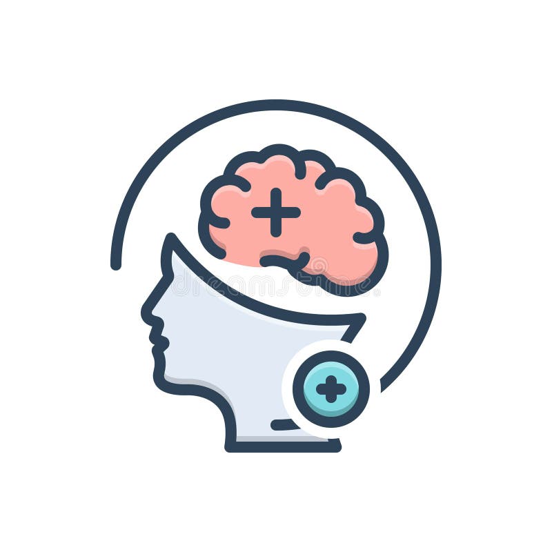 Color Illustration Icon for Mental Health, Mental and Patient Stock ...