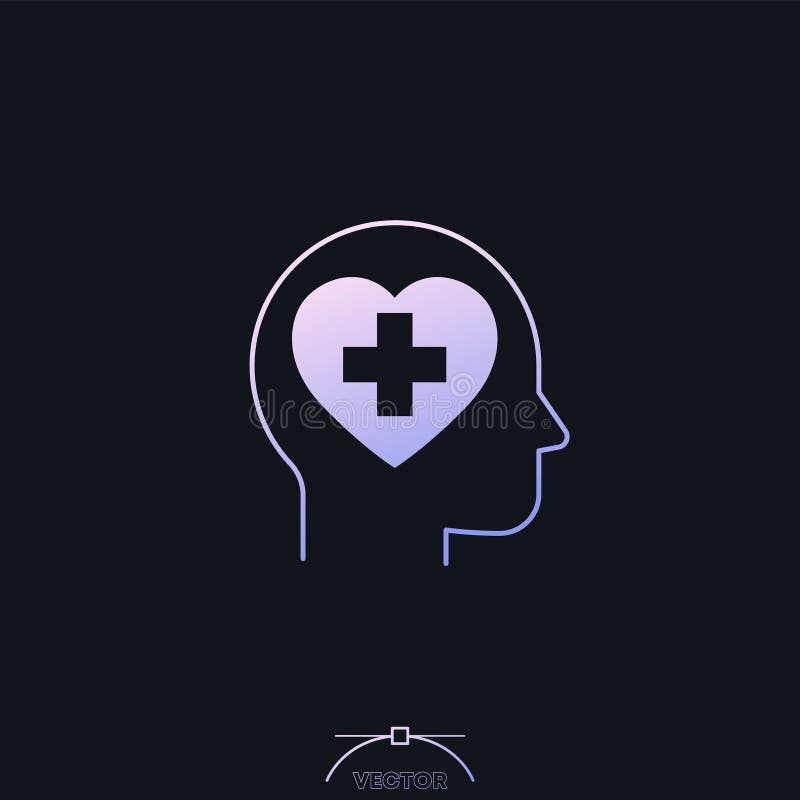 Mental Health Icon with a Gradient Stock Vector - Illustration of recovery, mind: 337398477