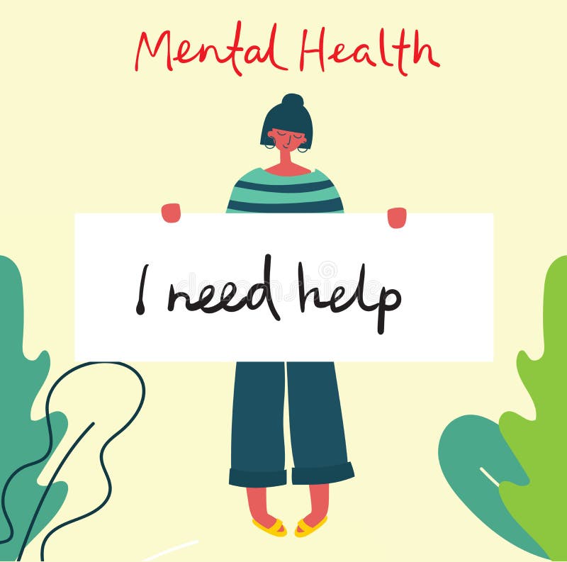 Mental Health Illustration Concept. Psychology Visual Interpretation of ...