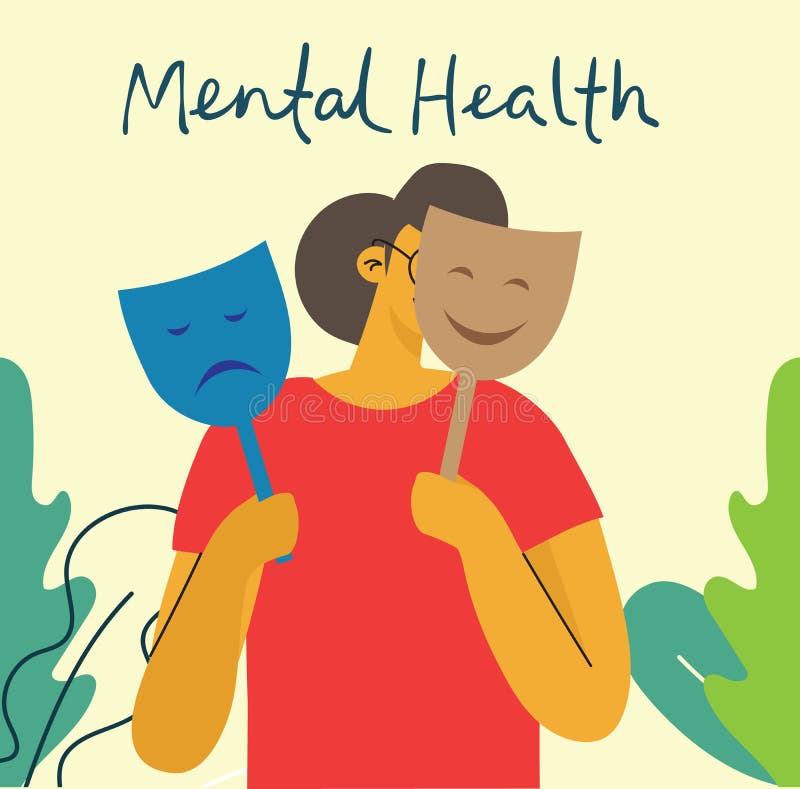 Mental Health Illustration Concept. Psychology Visual Interpretation of ...