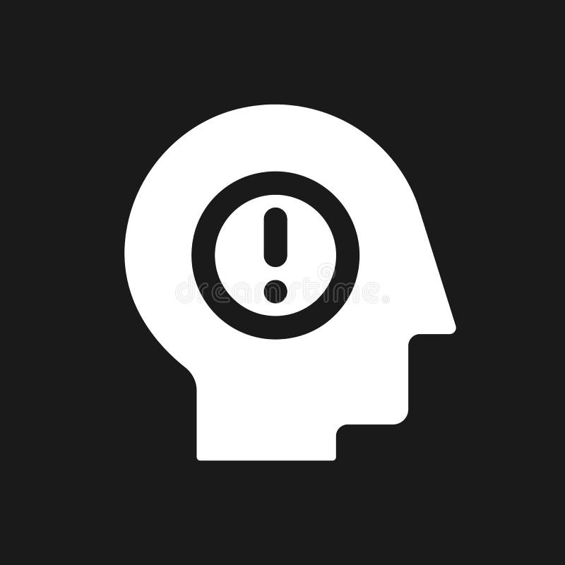 Mental Health Issues Dark Mode Glyph Ui Icon Stock Illustration ...
