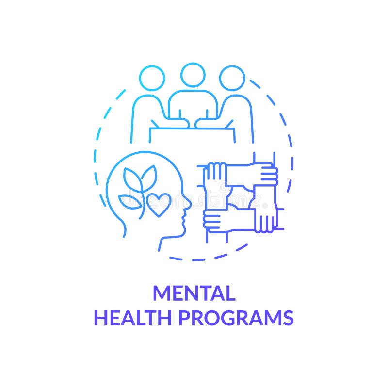 Mental Health Programs Blue Gradient Concept Icon Stock Vector ...