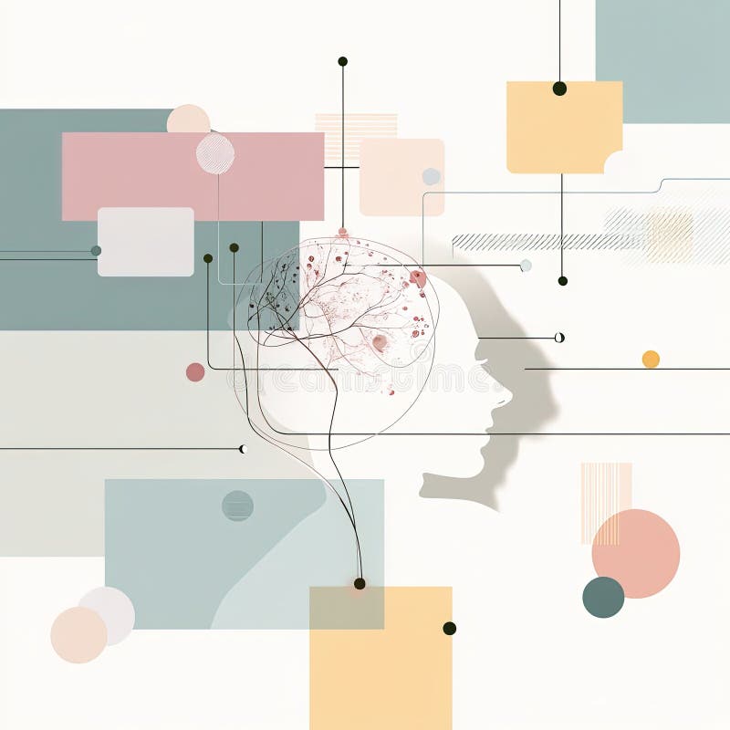 Mental Map Connecting Ideas and Thoughts in Human Brain Stock ...