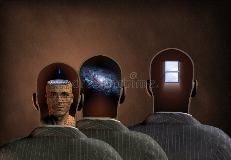 Three Minds stock photo. Image of head, fine, abstraction - 136170490