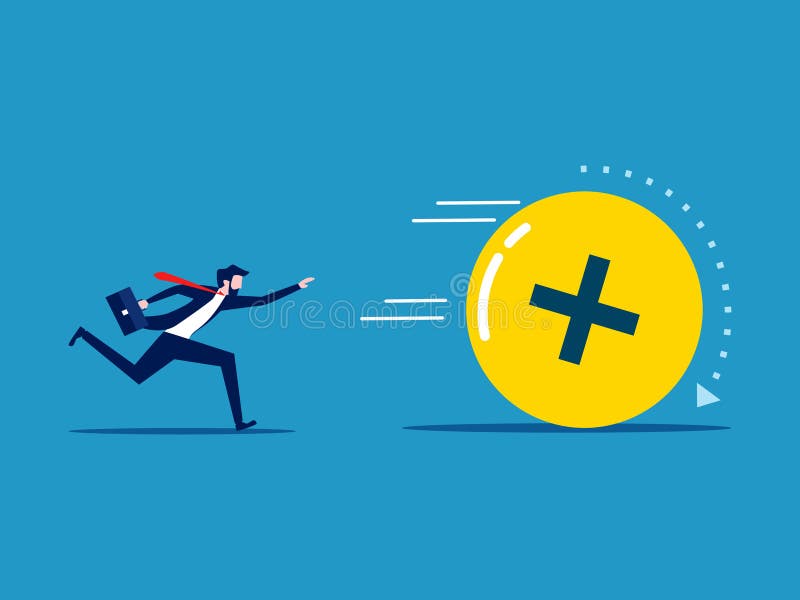 Mental Problems. Businessman Chasing Catches an Optimistic Mood Stock ...