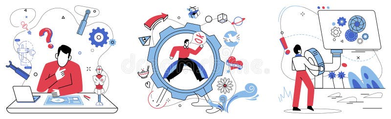 Mental Processing. Mindfulness is Gardener Tending To Flowers Thought ...