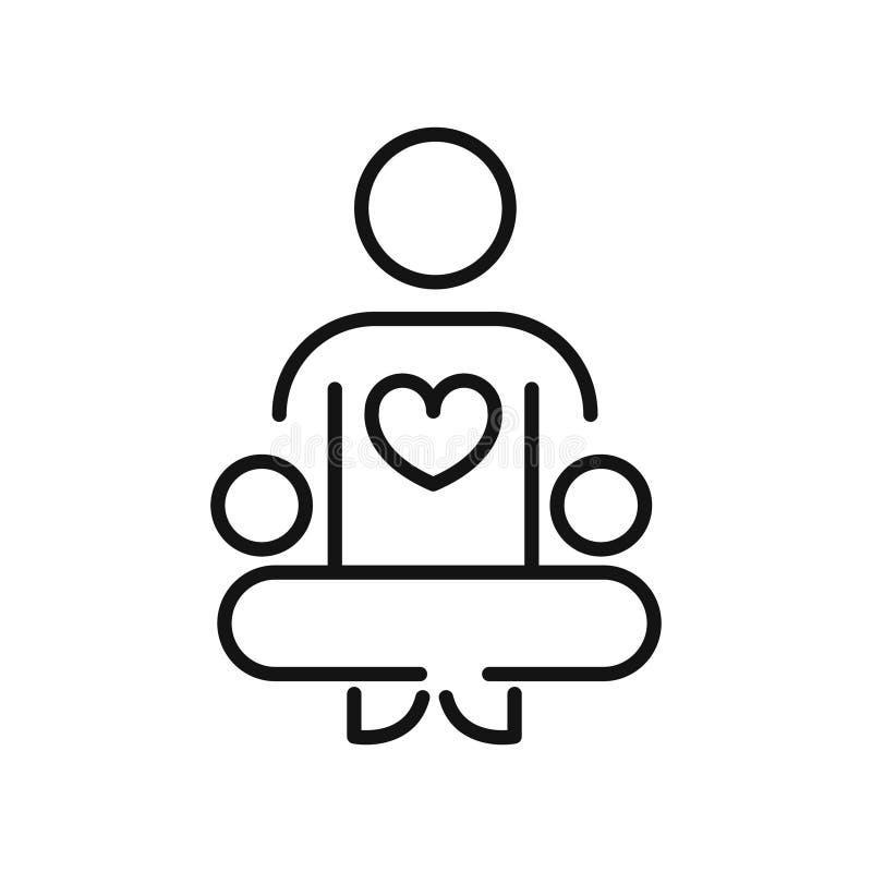 Mental Relaxation Icon Black and White Illustration Stock Vector ...