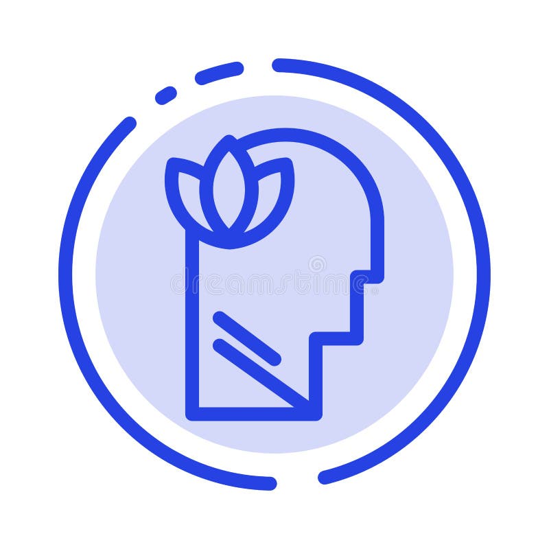 Mental, Relaxation, Mind, Head Blue Dotted Line Line Icon Stock Vector ...