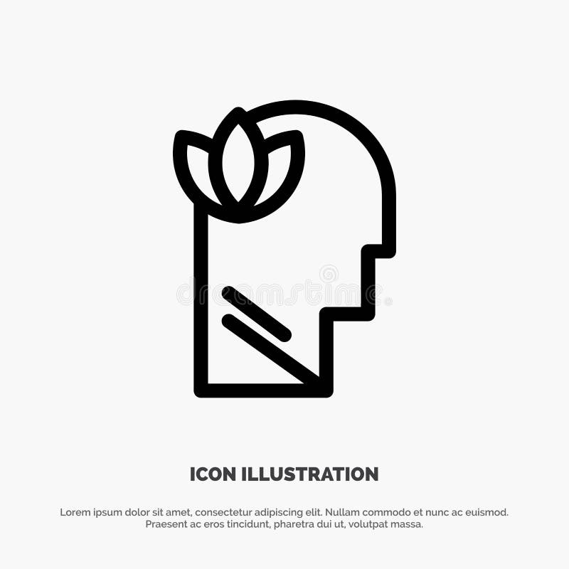 Mental, Relaxation, Mind, Head Line Icon Vector Stock Vector ...