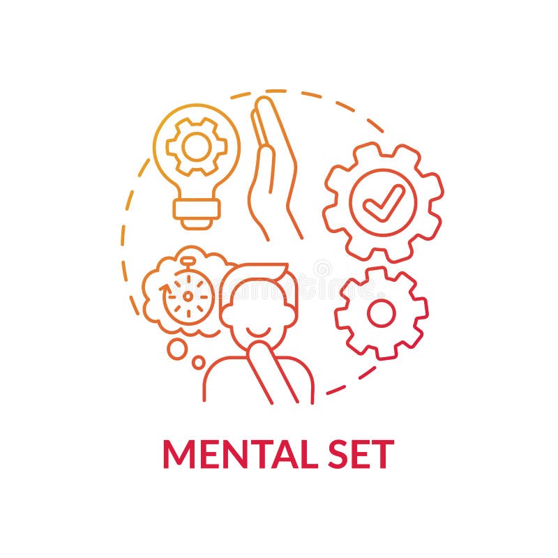 Mental Set Red Gradient Concept Icon Stock Vector - Illustration of ...