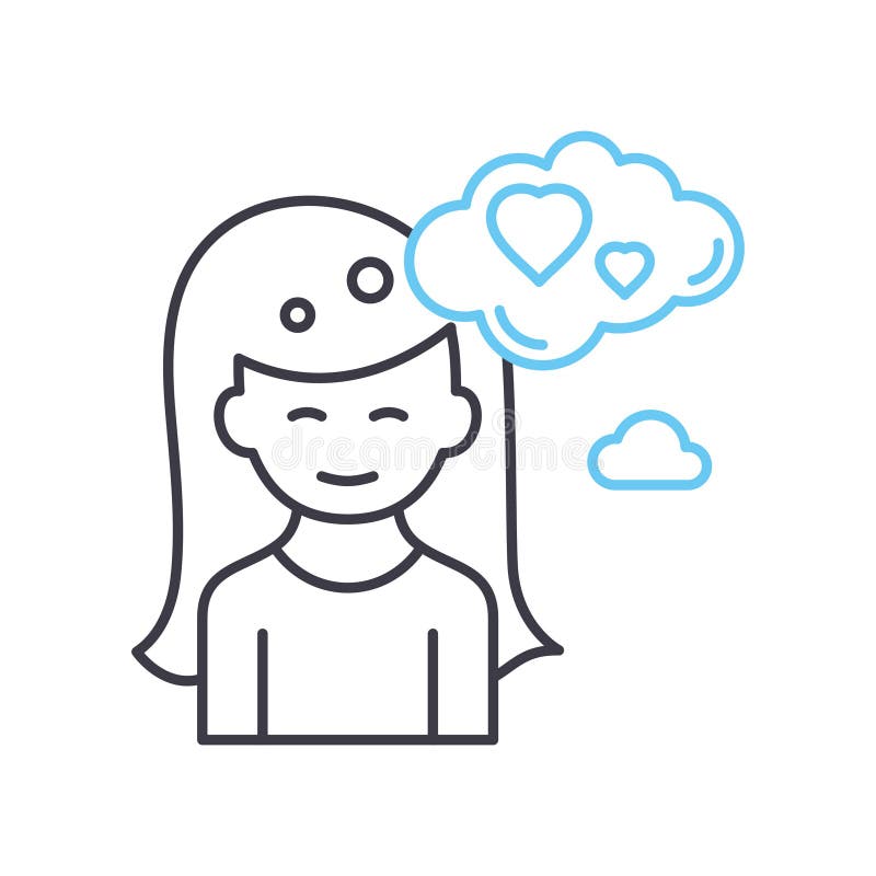 Mental State Linear Icons Set. Anxiety, Depression, Stress, Joy ...