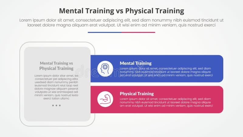 Mental Vs Physical Training Comparison Opposite Infographic Concept for ...