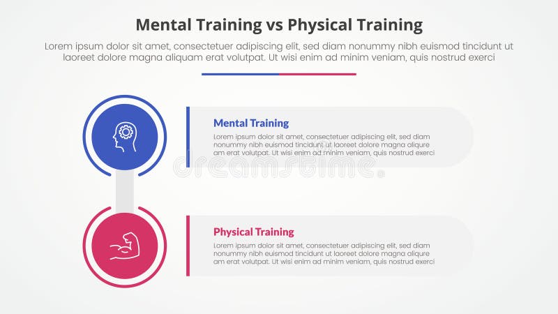 Mental Vs Physical Training Comparison Opposite Infographic Concept for ...