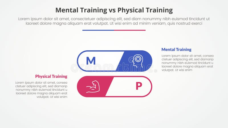 Mental Vs Physical Training Comparison Opposite Infographic Concept for ...