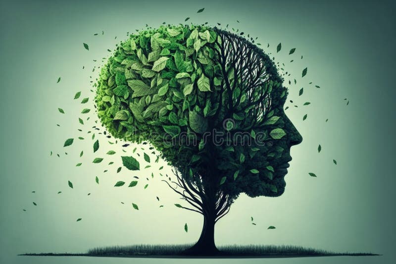 Mental Wellness Positivity and Creativity Concept with Head in a Shape ...