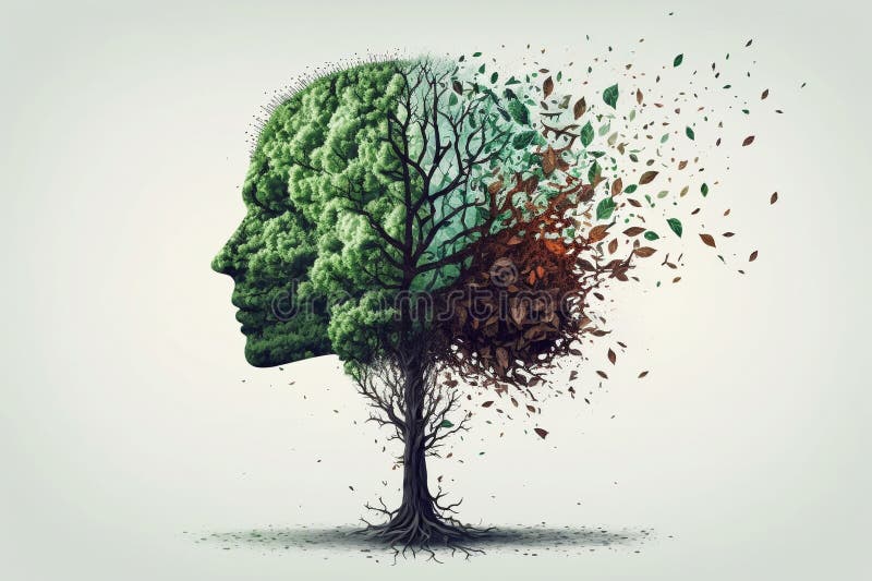 Mental Wellness Positivity and Creativity Concept with Head in a Shape ...