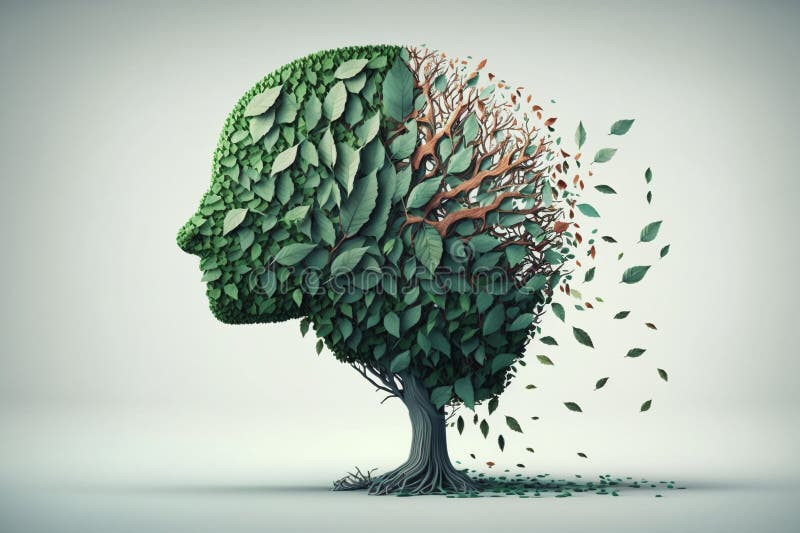 Mental Wellness Positivity and Creativity Concept with Head in a Shape ...