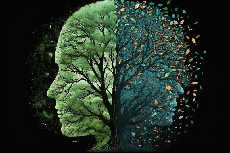 Mental Wellness Positivity and Creativity Concept with Head in a Shape ...