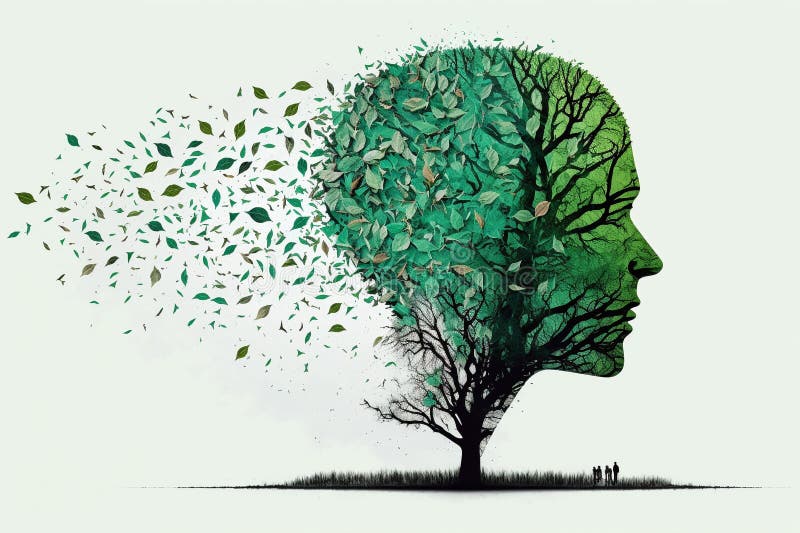 Mental Wellness Positivity and Creativity Concept with Head in a Shape ...