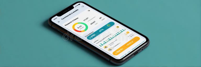 Mental Wellness Tracking App Displays User Stats on Smartphone Screen ...