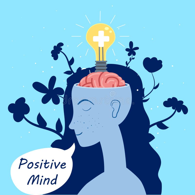 Mente Positiva Chica Con Un Cerebro Abierto Abre Idea Bulbo Una ... Mente Positiva Chica Con Un Cerebro Abierto Abre Idea Bulbo Una ...