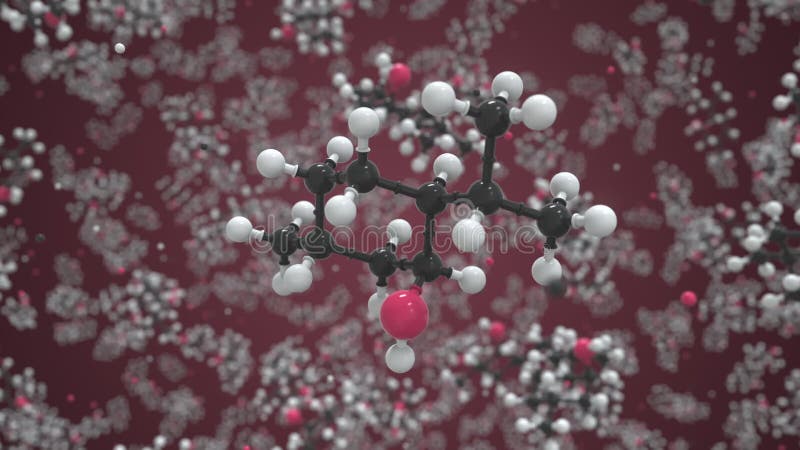 Menthol Molecule Made with Balls, Conceptual Molecular Model. Chemical ...
