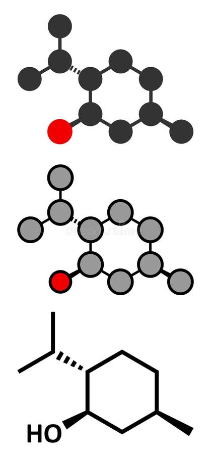 Menthol Molecule. Present in Peppermint, Corn Mints, Etc. Skeletal ...