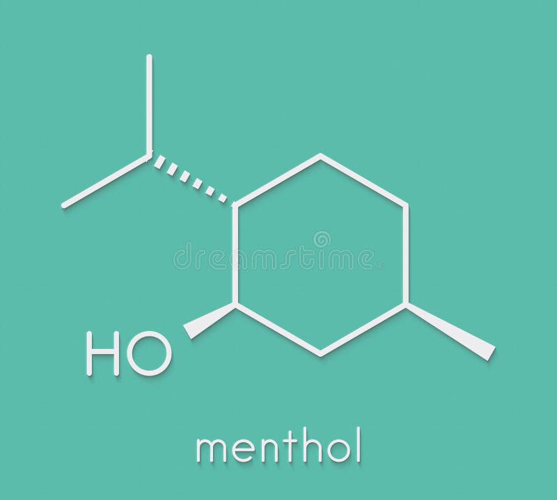 The molecule of menthol stock illustration. Illustration of atom - 22196339