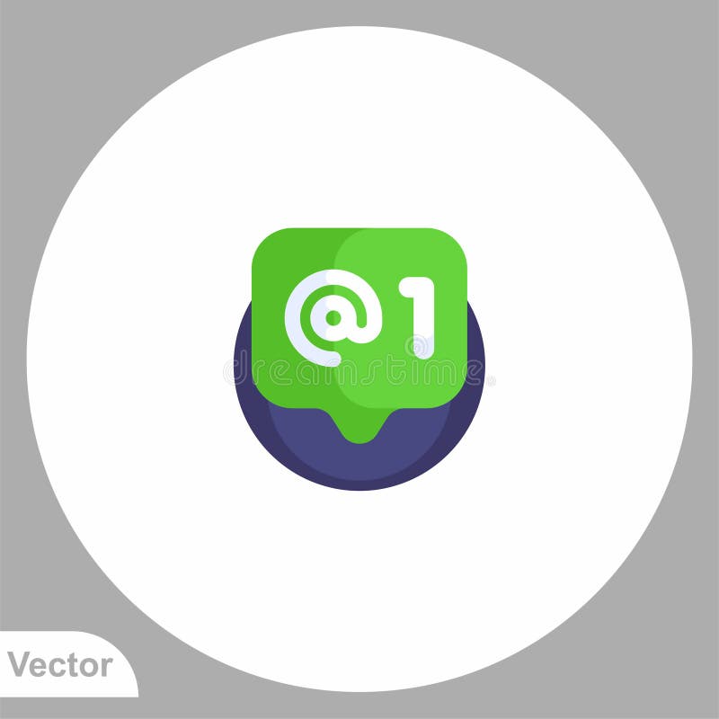 Mention Symbol Social Media Notification with at Sign Icon Stock ...