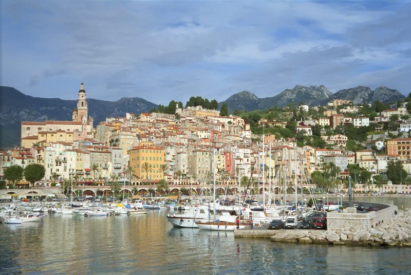 Menton - french riviera stock photo. Image of water, mountains - 2236002