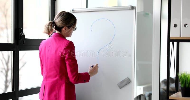 Mentor Manager Draws Question Mark in Office Stock Video - Video of ... Mentor Manager Draws Question Mark in Office Stock Video - Video of ...