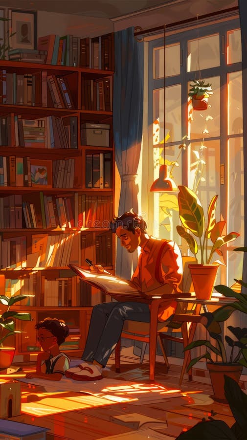 A Mentor and Student Work Together in a Cozy Study Room, Where ...