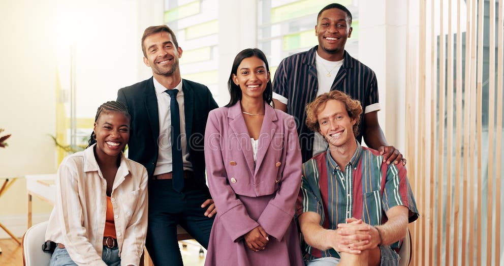 Mentor, Teamwork and Portrait with Business People in Office for ...