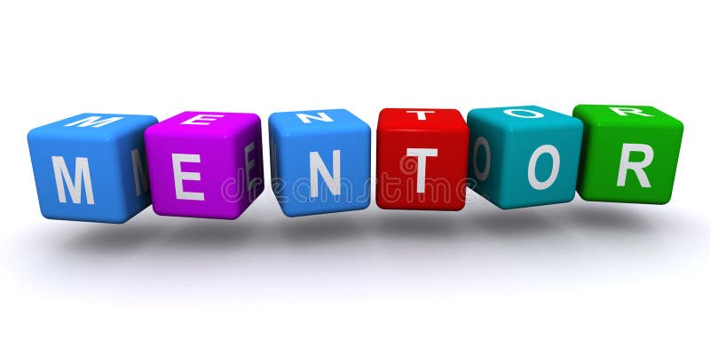 Mentor word block on white stock illustration. Illustration of cube ...