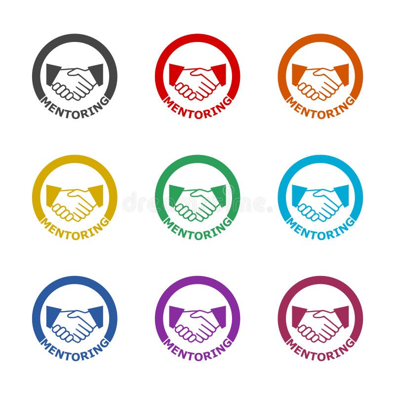 Mentoring icon, color set stock vector. Illustration of leader - 196621523