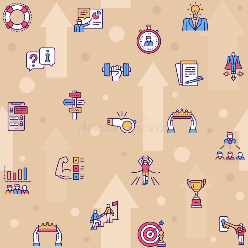 Mentoring Linear Color Icon Set. Coaching, Sport Coach, Mentor and Team ...