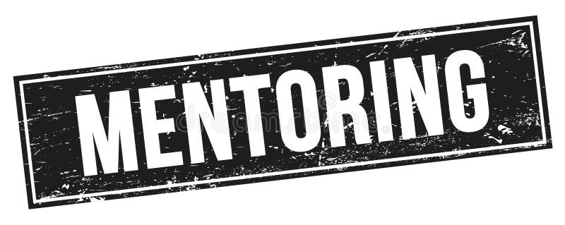 MENTORING Text on Black Grungy Rectangle Stamp Stock Illustration ...