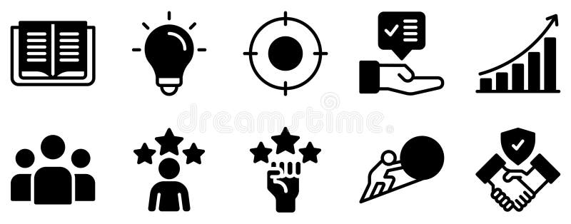 Mentoring and Training Icon Set Empowering Solid Style Collection for ...