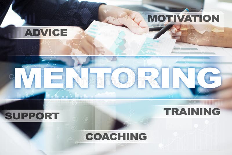 Mentoring on the Virtual Screen. Education Concept. E-Learning. Success ...