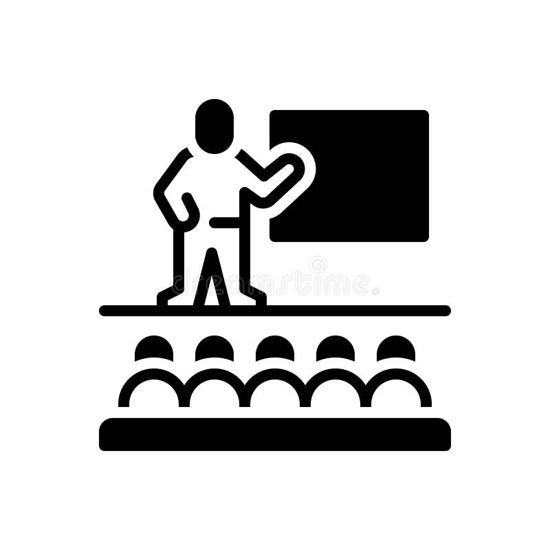 Black Solid Icon for Mentorship, Mentor and Coaching Stock Illustration ...