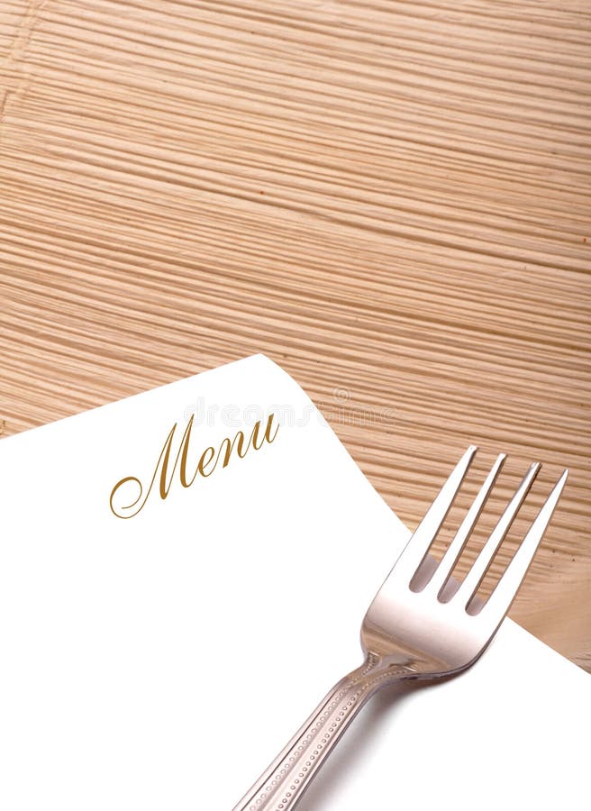 Menu with spoon and fork stock image. Image of dinner - 11590915